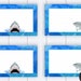 Shark Food Cards Printable: "pool PARTY TENT Cards" Shark Party, Summer ...