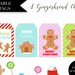 Gingerbread Gift Tag Printable: "gingerbread Tag" Christmas ...