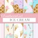 Ice Cream Digital Paper Ice Cream Cone Waffle Cone Ice - Etsy