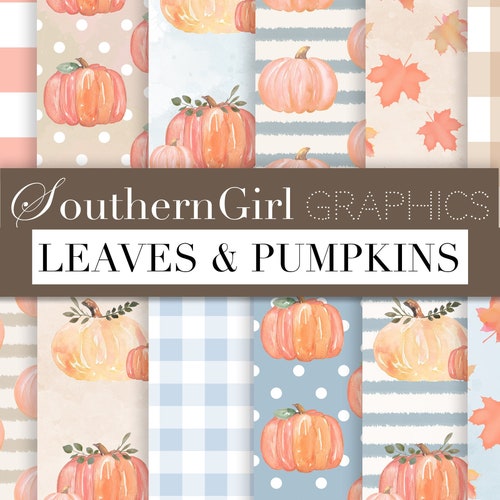 Pumpkin Digital Paper watercolor Pumpkins - Etsy
