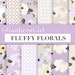 Purple Floral Digital Paper: "fluffy Florals" Lavender, Spring, Wedding ...