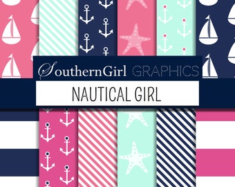 Navy Mermaid digital paper: NAVY MERMAIDS in navy | Etsy