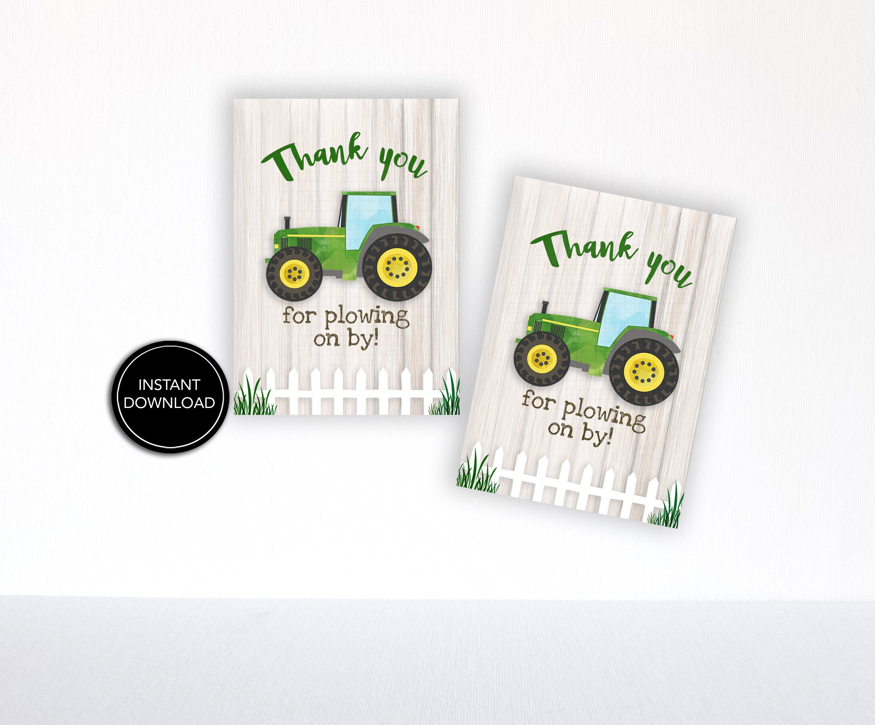 Tractor Favor Tag Printable: Green Tractor, Tractor Birthday, Farm ...