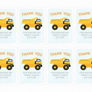 Construction Favor Tag Printable: "construction PARTY Favors" Blue and ...