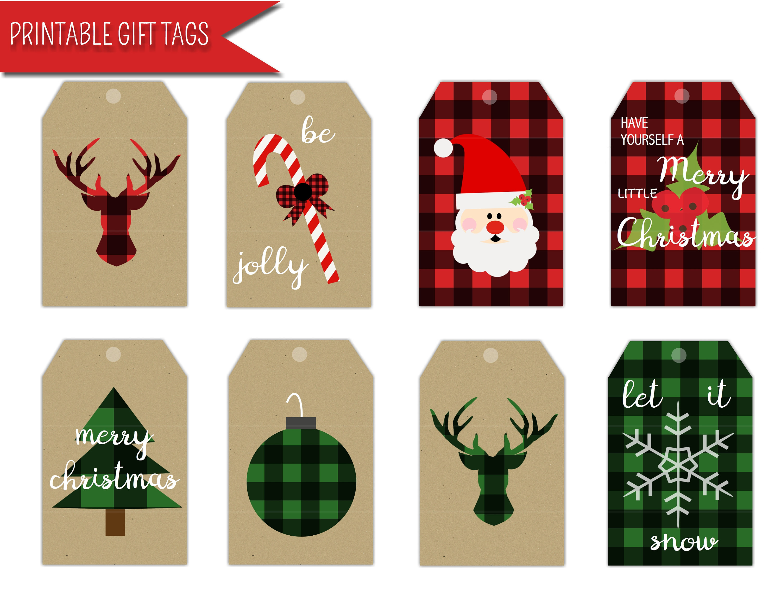 Plaid Christmas Gift Tag Printable: plaid CHRISTMAS Tag With Buffalo ...