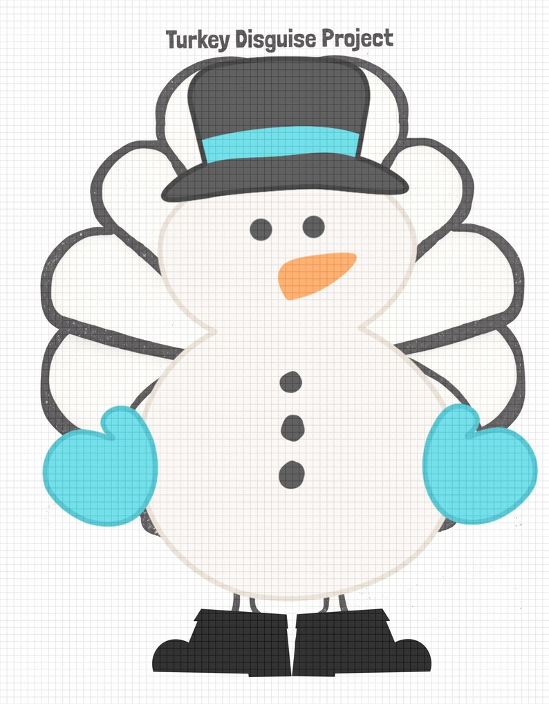 Snowman Turkey Disguise Printable: Thanksgiving Coloring Activity (PDF ...