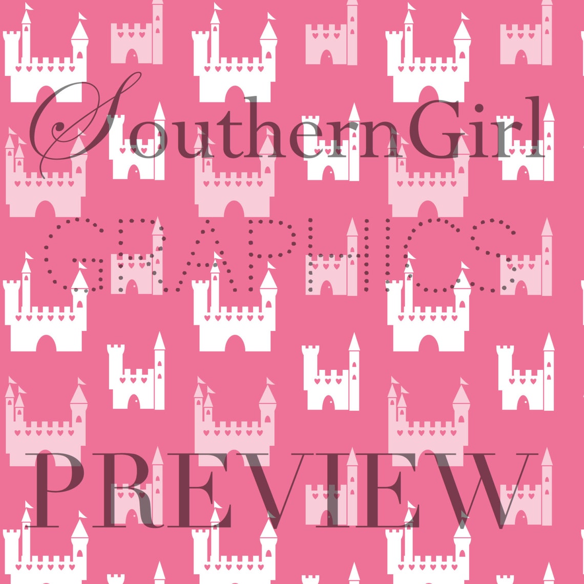 Pink Princess Digital Paper: Castle, Horse, Rose (digital Download) - Etsy