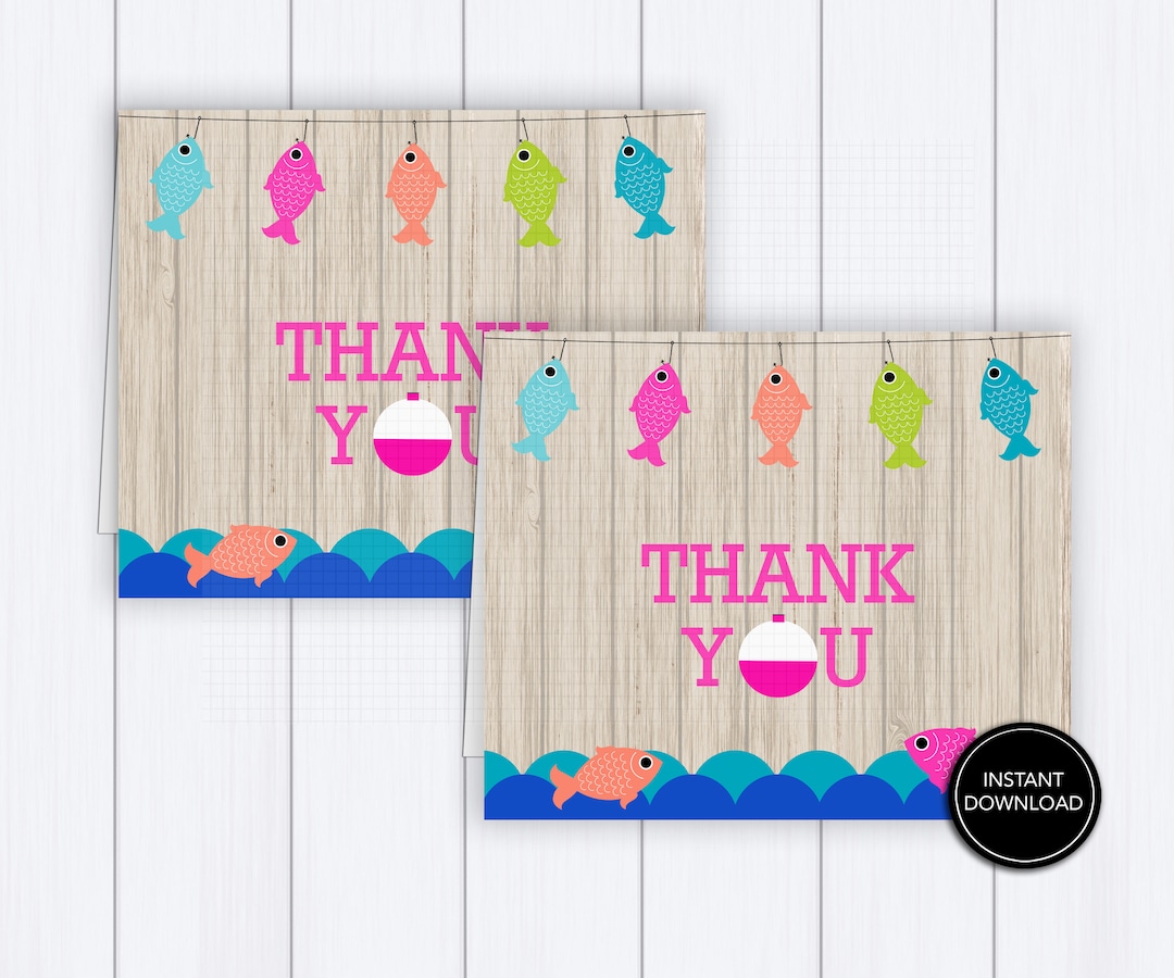Fish Thank You Card Printable: "fish THANK You" Ofishally One, Pink ...