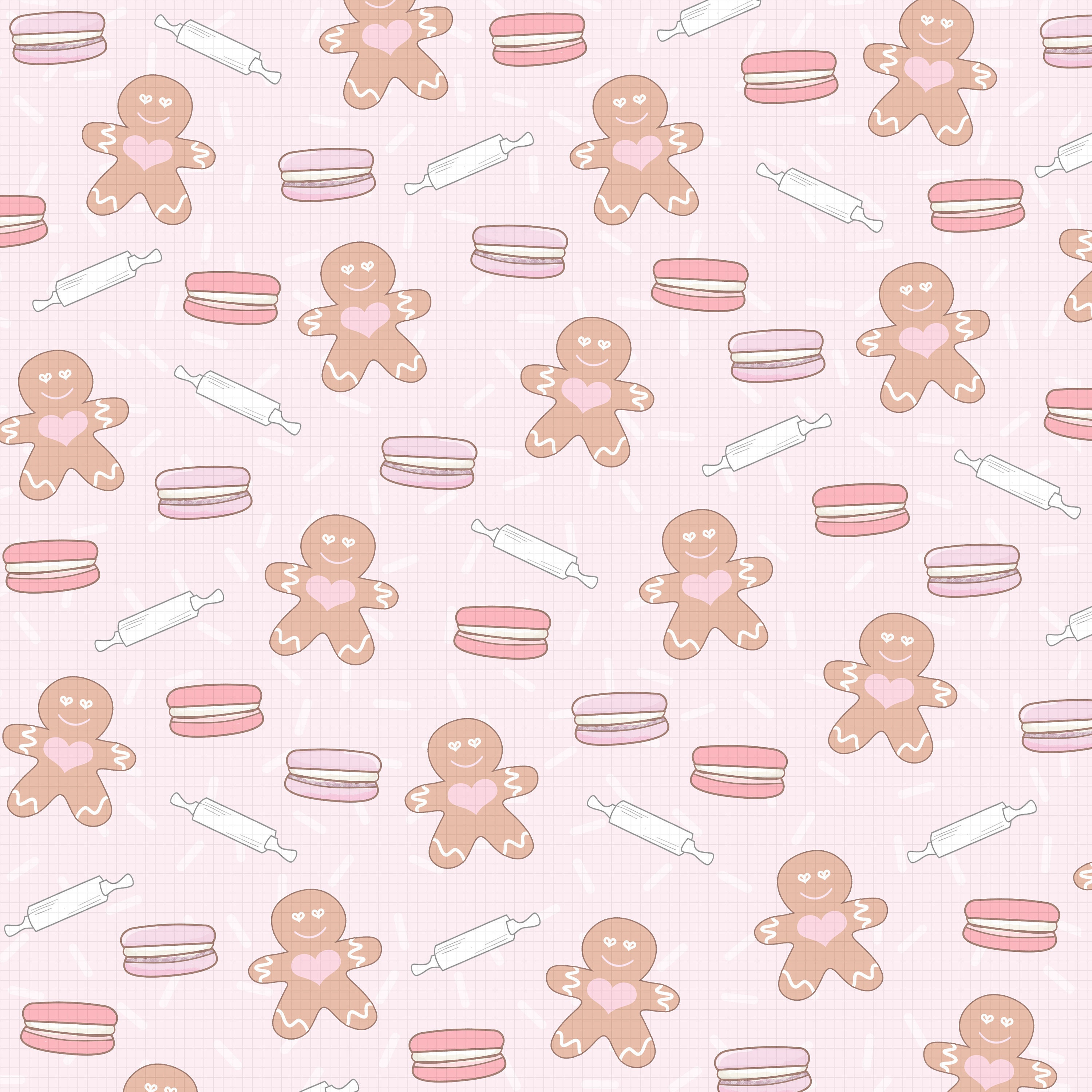 Valentine's Day Gingerbread digital paper: | Etsy
