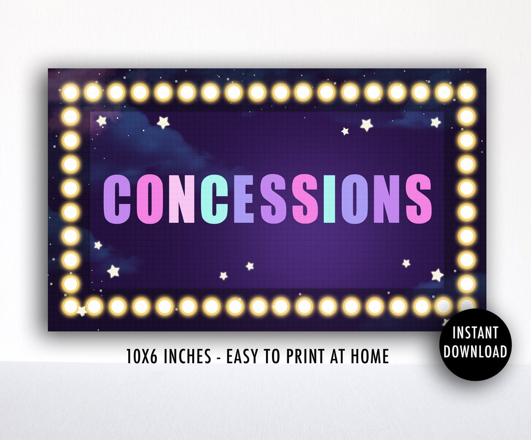 Concessions Sign Movie Night Printable Download: "movie PARTY Sign ...