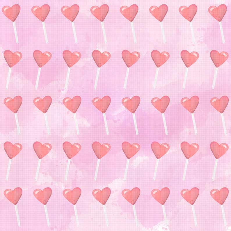 Watercolor Heart Digital Paper: "watercolor Hearts" Valentine's Day ...