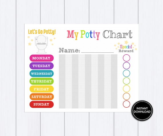 Potty Chart Printable Download: potty REWARDS | Etsy