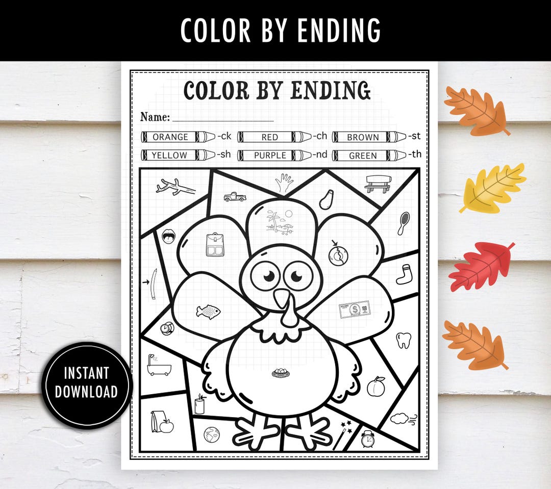 Thanksgiving Coloring - "turkey Coloring" - Phonics Practice, Fall ...