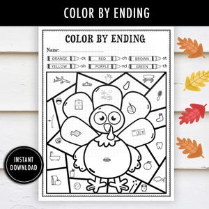 Thanksgiving Coloring - "turkey Coloring" - Phonics Practice, Fall ...