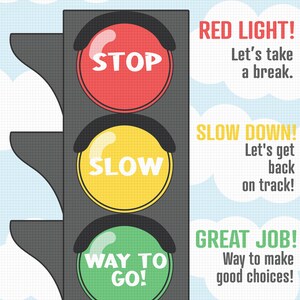 Stop Light Behavior Chart: Printable Traffic Light Clip Chart (digital ...