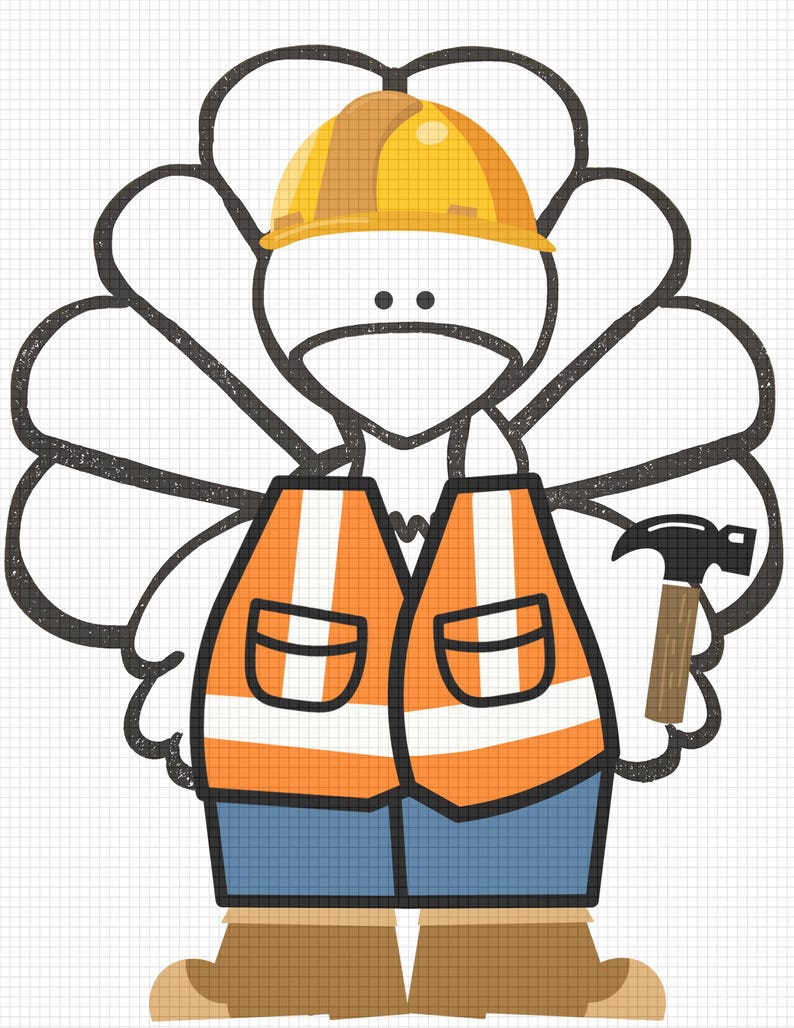 Turkey Disguise Clip Art - Construction Worker, Construction Turkey ...