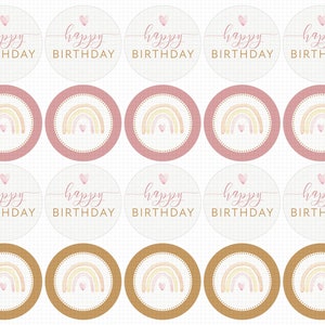 Boho Rainbow Cupcake Toppers Printable: "rainbow CUPCAKE Topper ...