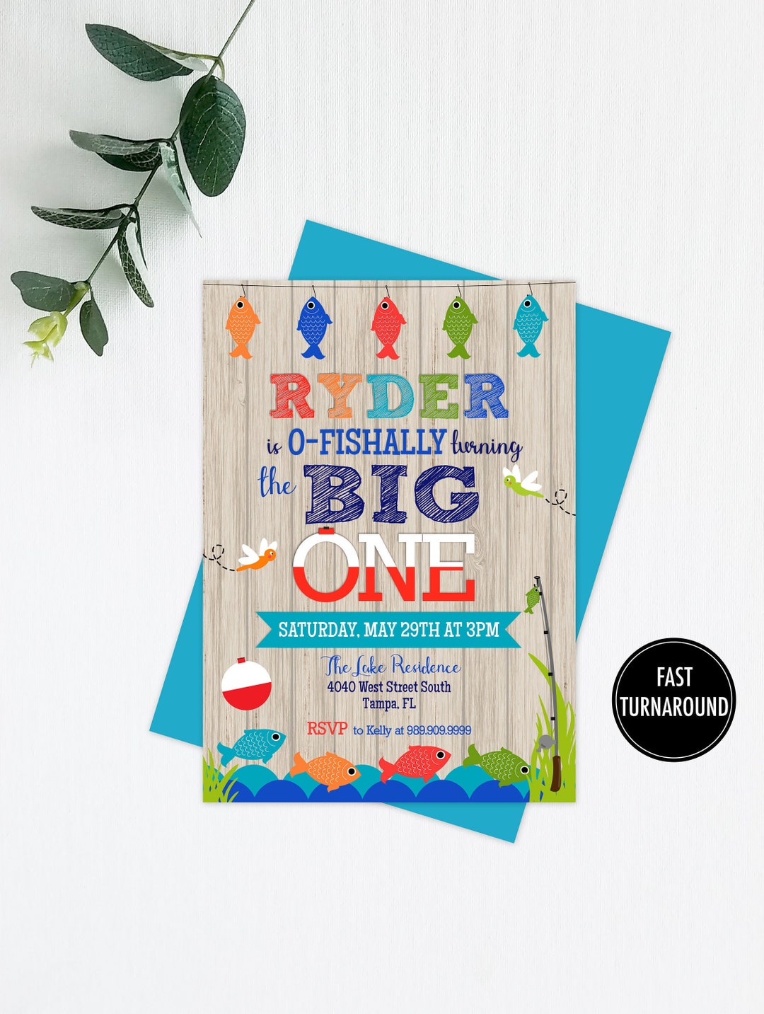 The Big One Invitation Printable: "fish Birthday" Fishing Birthday ...