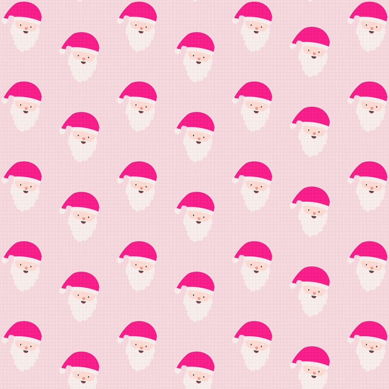 Santa Digital Paper: "pink Santa" Pink Santa Claus, Christmas, Pink ...