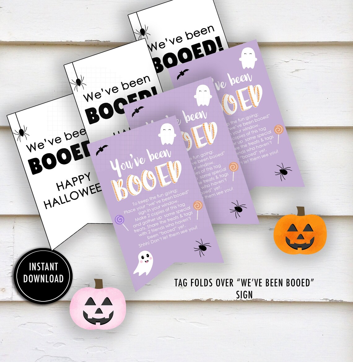 Boo Tag Sign Printable (download)- "you've Been Booed" Halloween, Booed ...