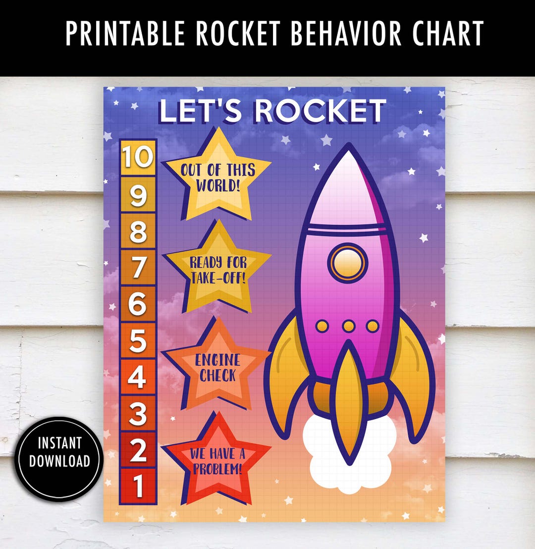 Space Rocket Behavior Chart: Classroom Management Printable (digital ...