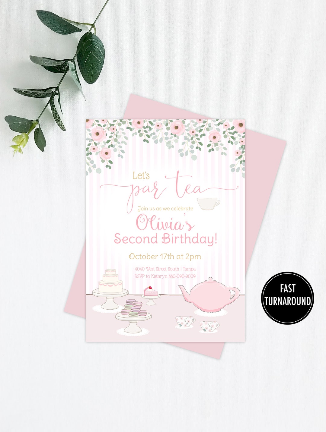 Tea Invitation Digital File: par-tea Invitation Par Tea, Tea for Two ...