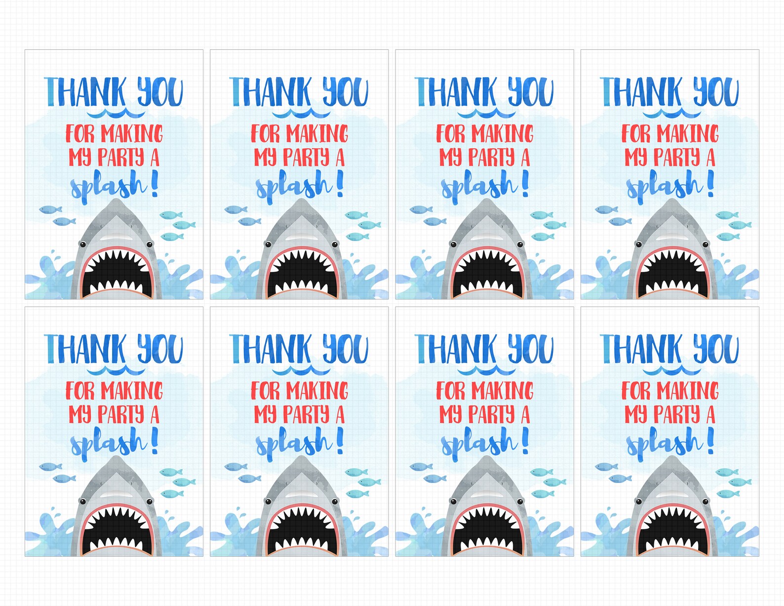 Shark Party Favor Tag Printable: shark FAVOR Tag - Etsy