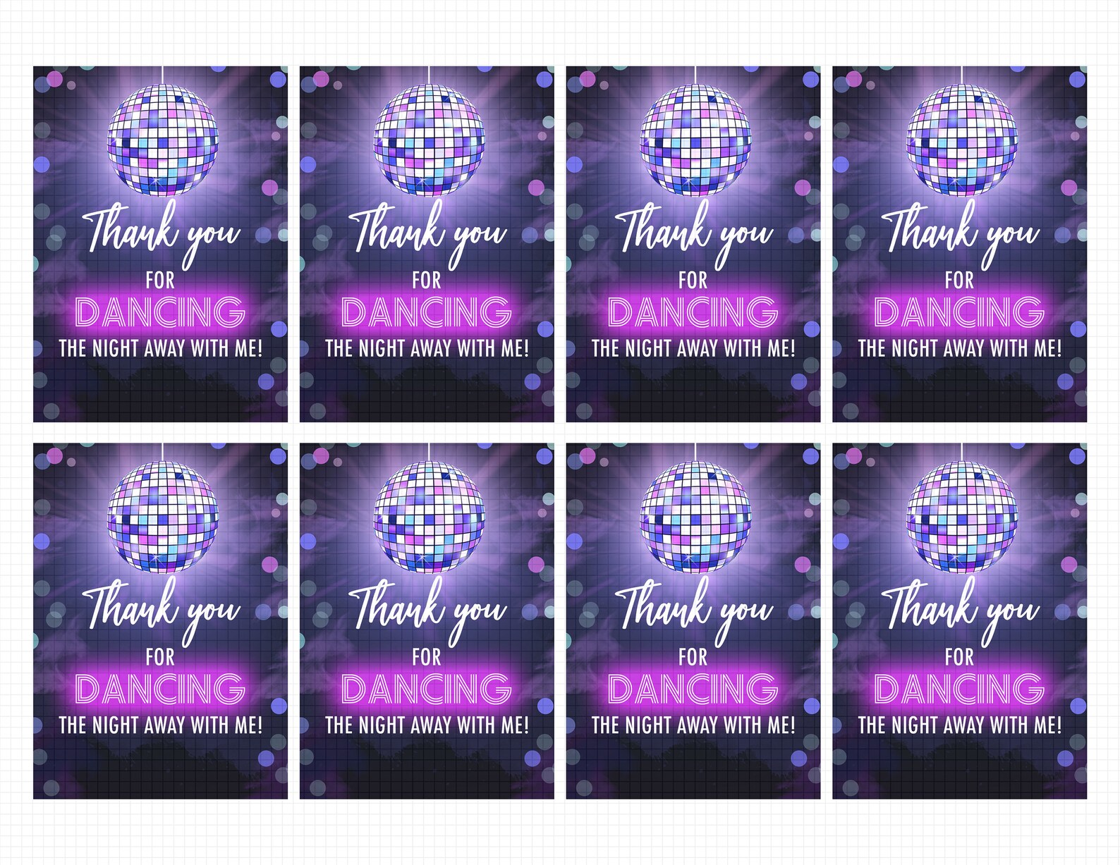 Disco Ball Favor Tag Printable Download: dance PARTY | Etsy