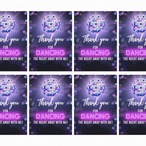 Disco Ball Favor Tag Printable Download: "dance PARTY Favor" Dance ...