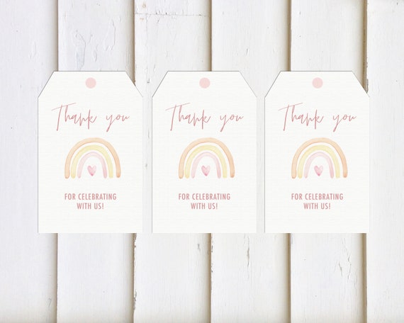 Boho Rainbow Favor Tag Printable Download: boho RAINBOW - Etsy