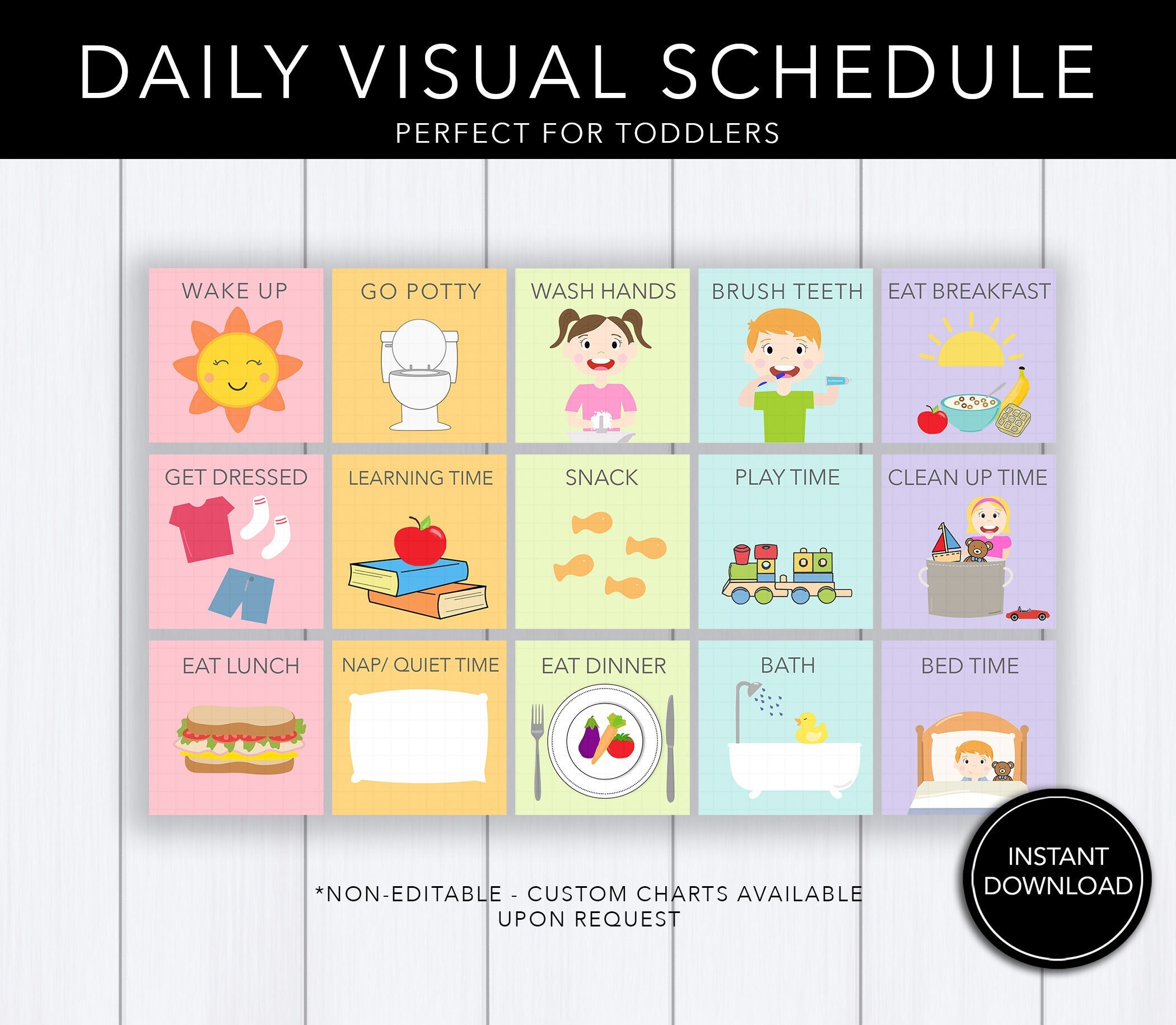 Visual Daily Schedule For Toddlers Kids' Daily Schedule Template With