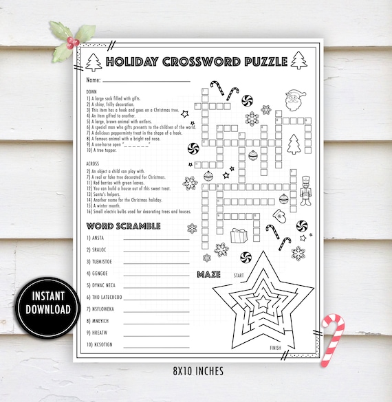 Christmas Puzzle Worksheets Printable Christmas Word Puzzles | Woo!