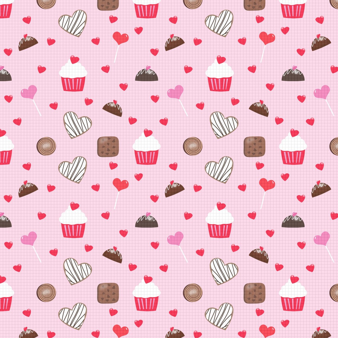 Chocolate Digital Paper: Valentine's Day Seamless Patterns (digital ...