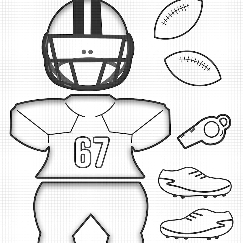 67 Football Player - Etsy