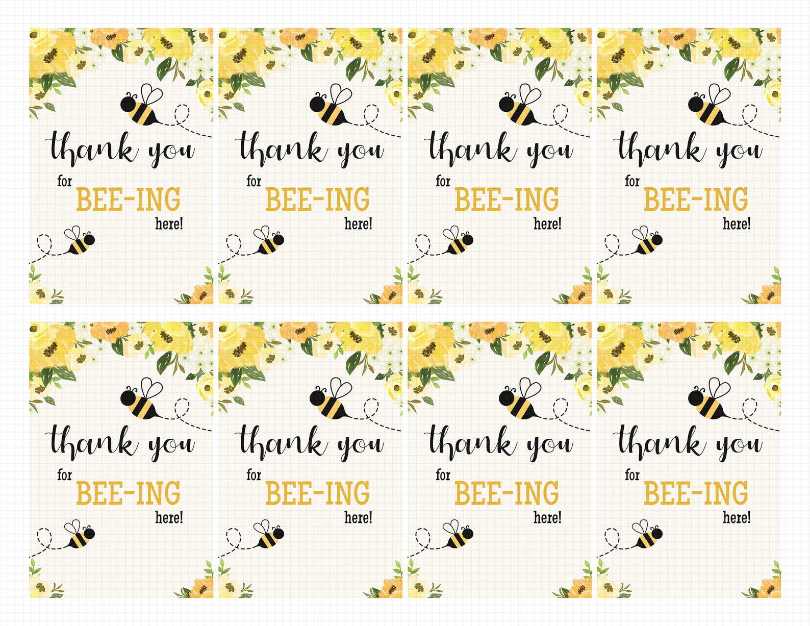 Bee Favor Tag Printable Digital Download: "honeybee Favor" Tags With ...