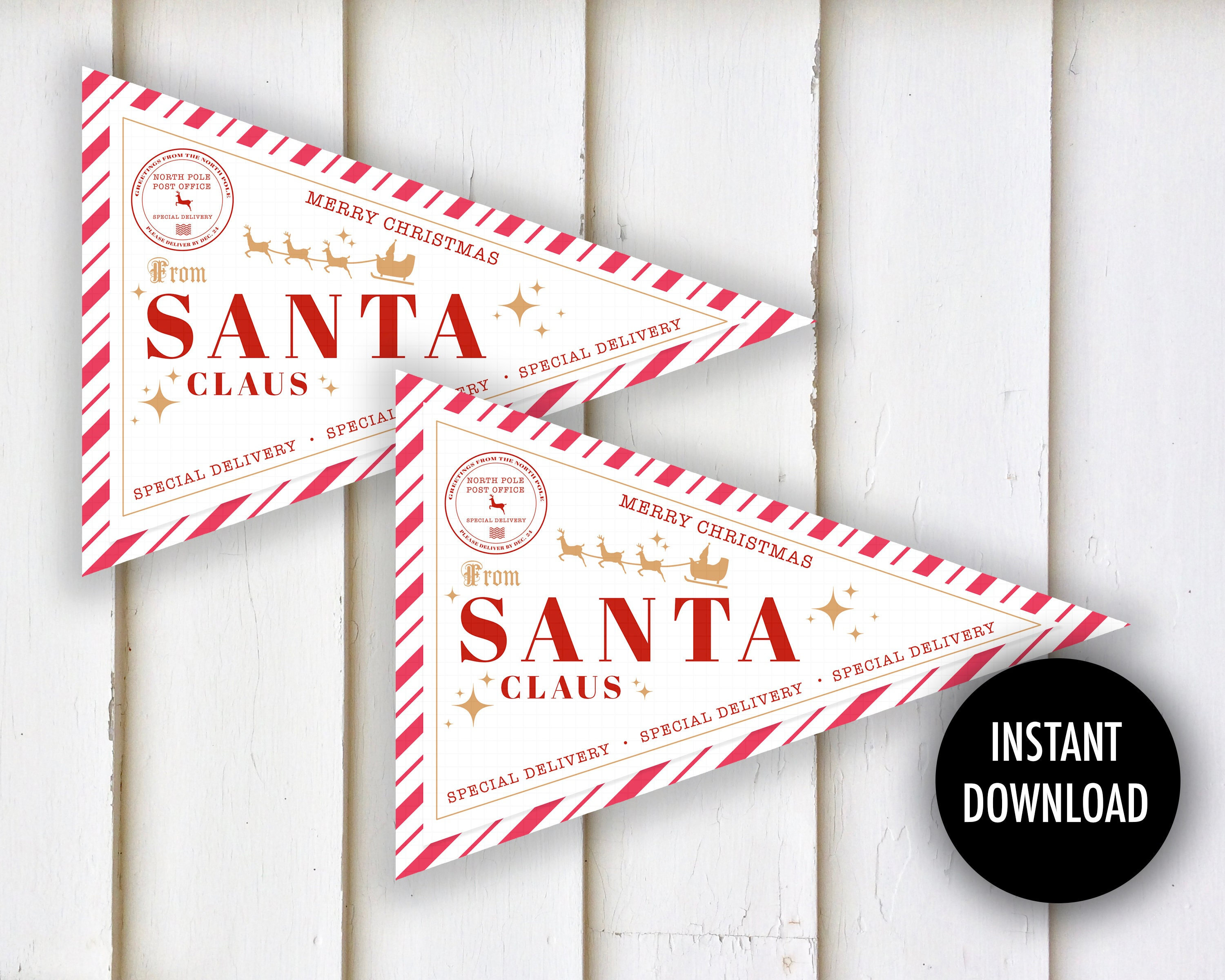 From Santa Pennant Printable: santa Flags North - Etsy