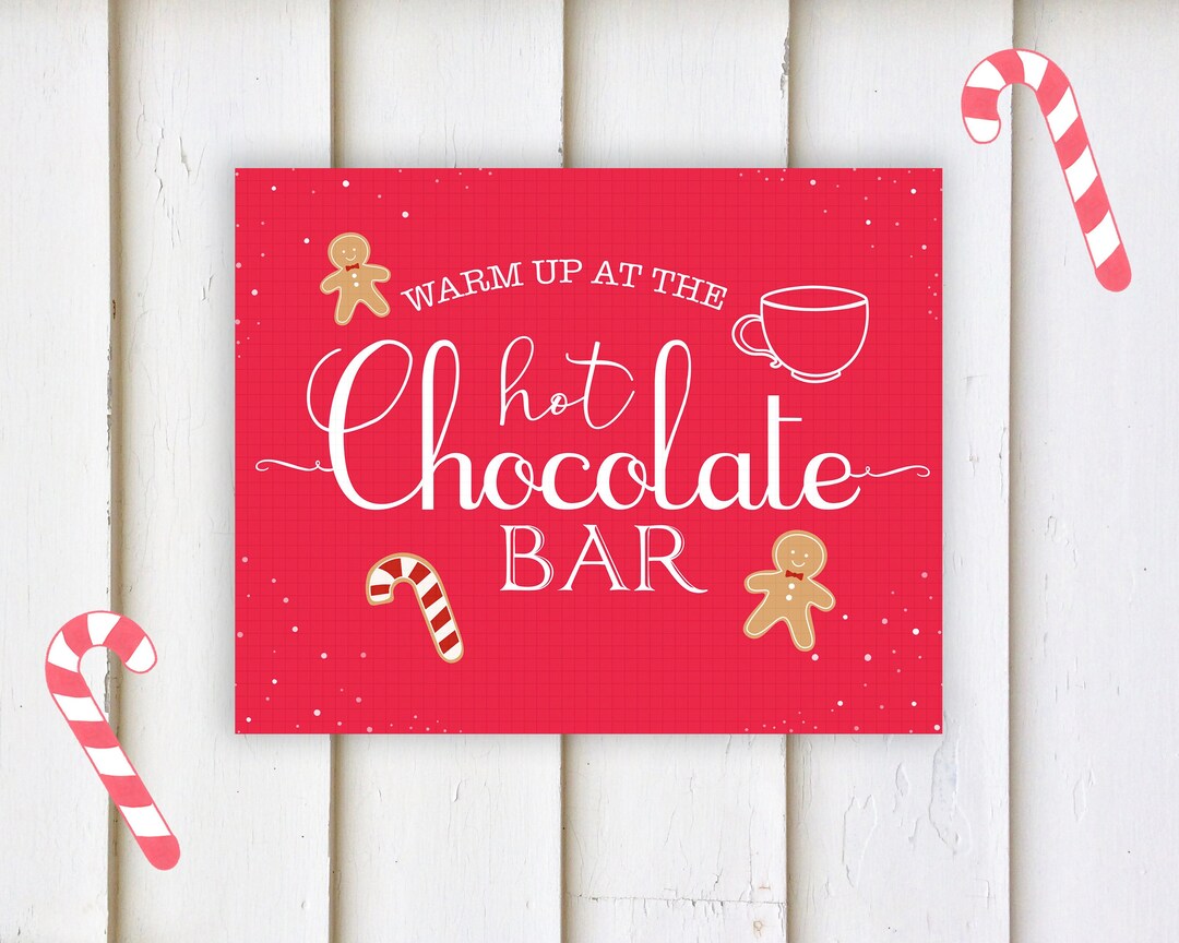 Red Hot Chocoate Bar Sign Printable Download: "hot COCOA Bar" Hot Cocoa ...