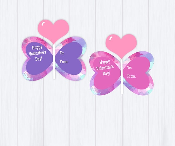 Butterfly Lollipop Valentines Cards