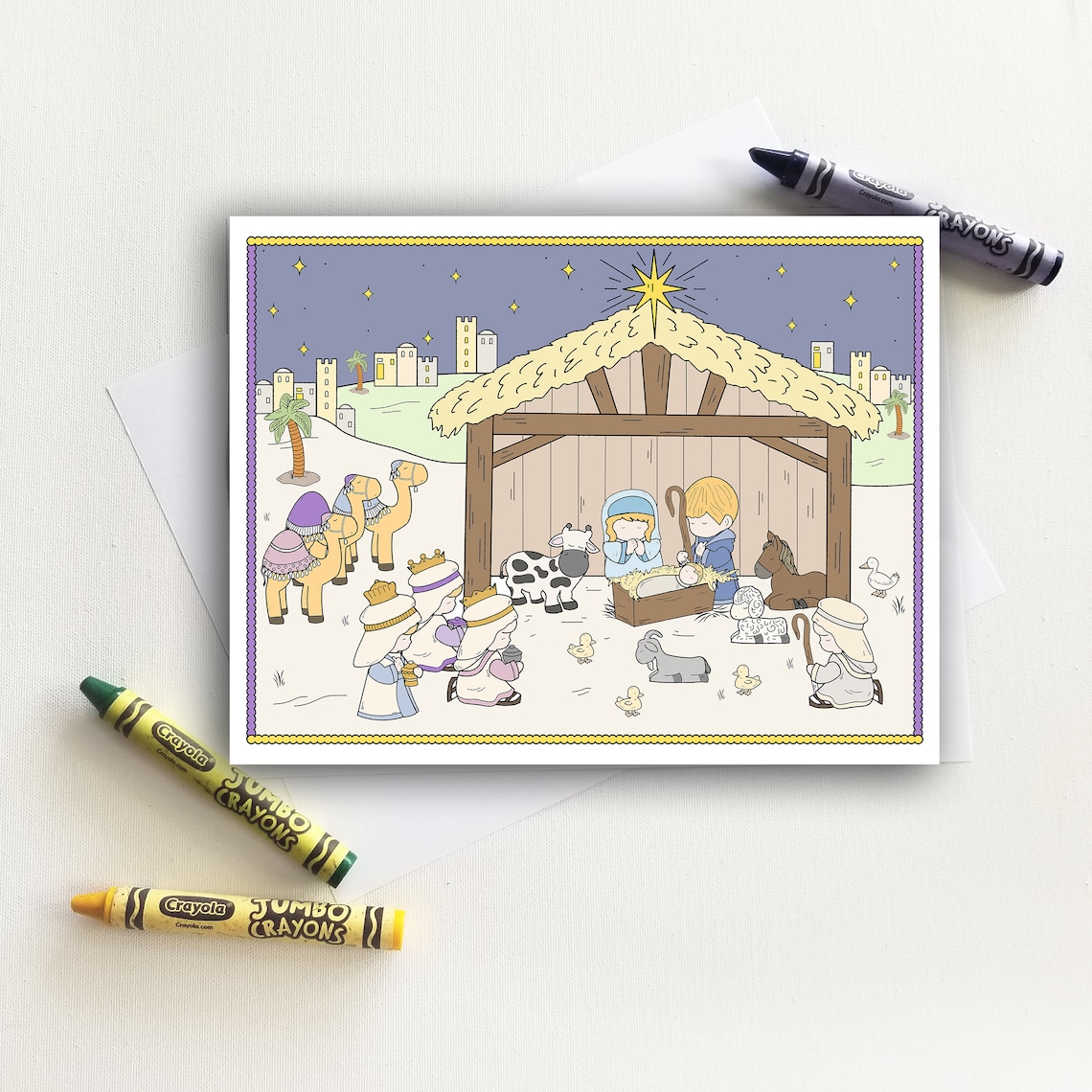 Nativity Coloring Kids Advent Calendar Christmas Coloring - Etsy