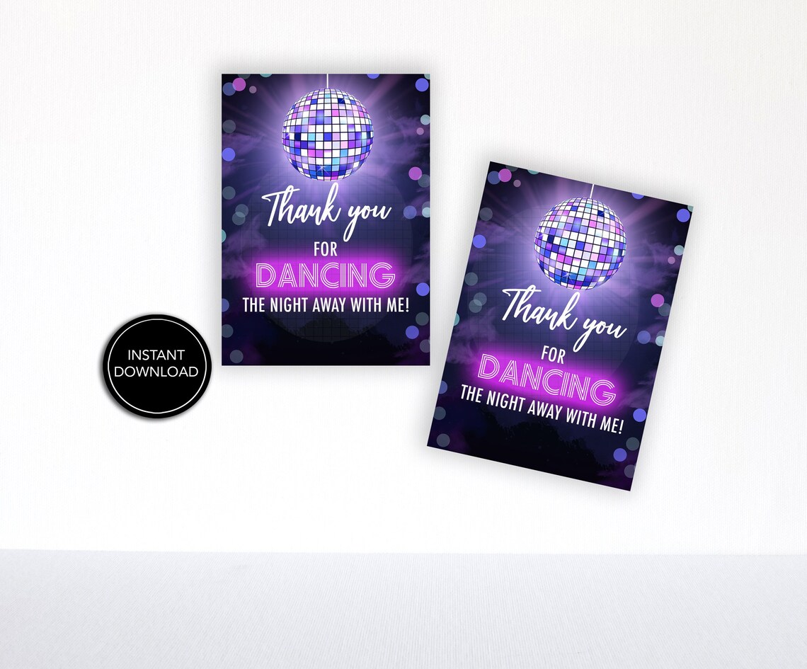 Disco Ball Favor Tag Printable Download: "dance PARTY Favor" Dance ...