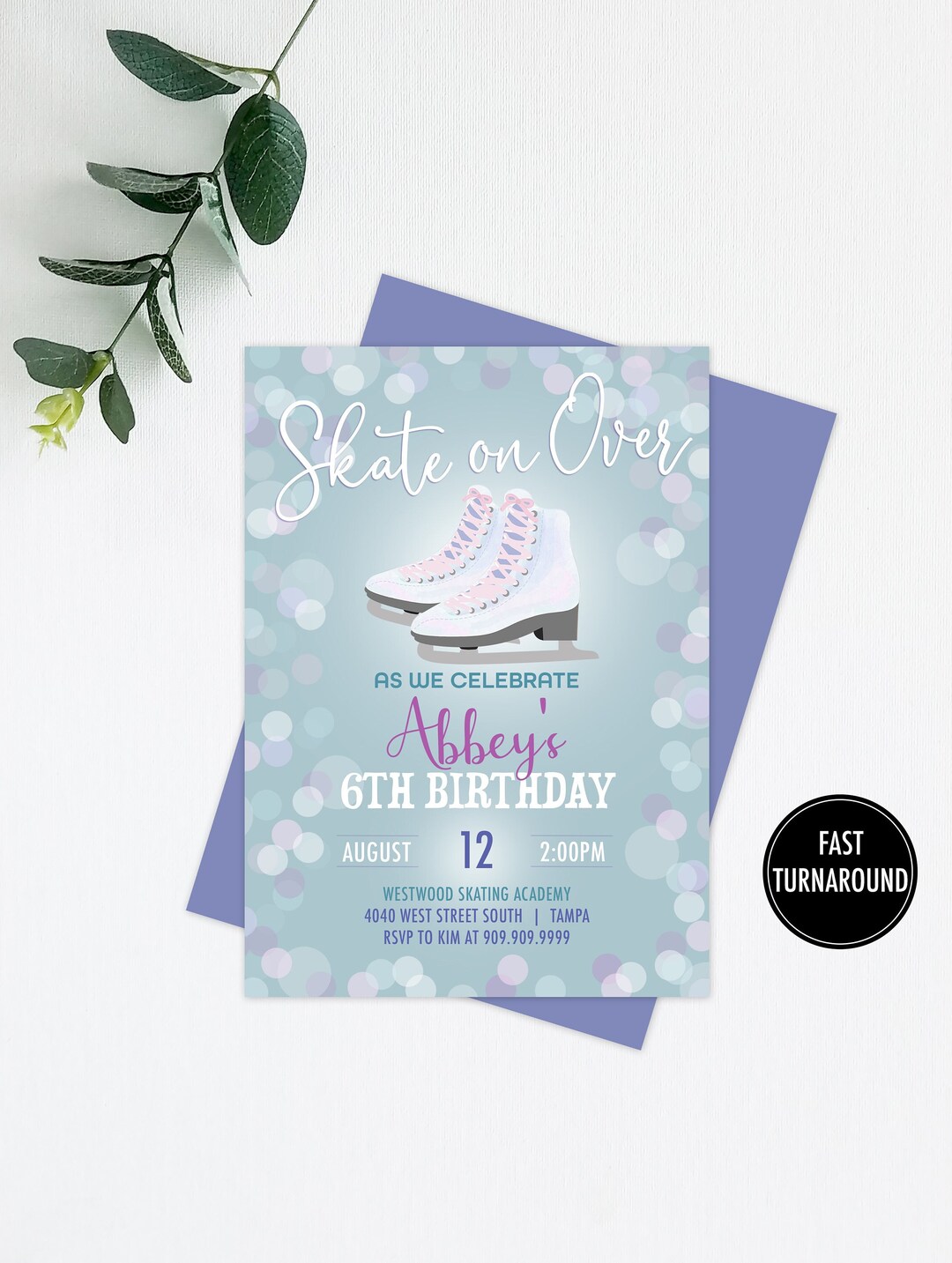 Ice Skating Birthday Invitation Printable: "ice SKATE Invitation" Ice ...