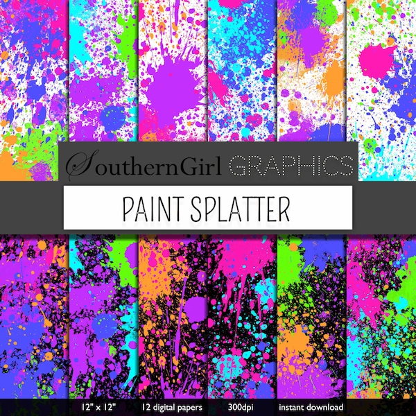 Neon Paint Splatter - Etsy