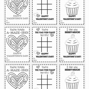Activity Valentine Printable Download: "valentines Exchange" Maze, Tic ...