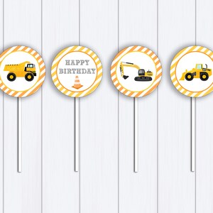Construction Cupcake Toppers Printable: "truck CUPCAKE Topper" Dump ...