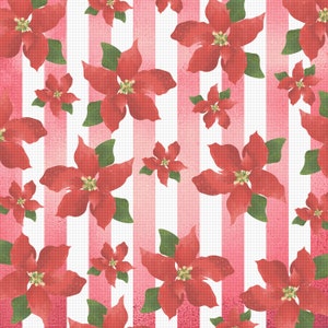 Poinsettia Digital Paper poinsettias With Rustic Christmas, Watercolor ...