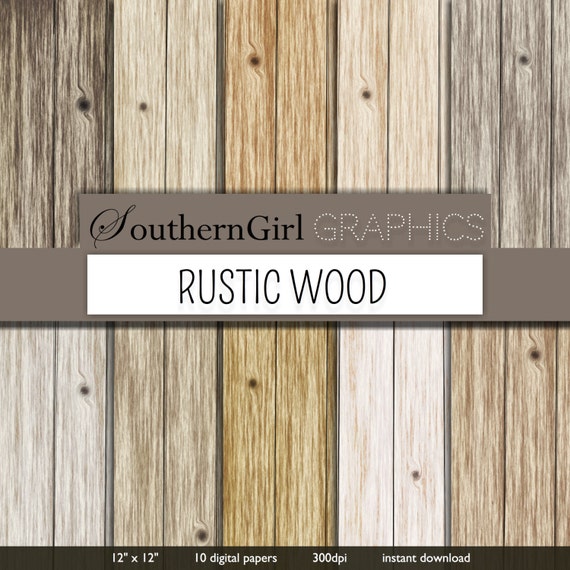 Wood Rustic Digital Paper: RUSTIC WOOD with dark | Etsy