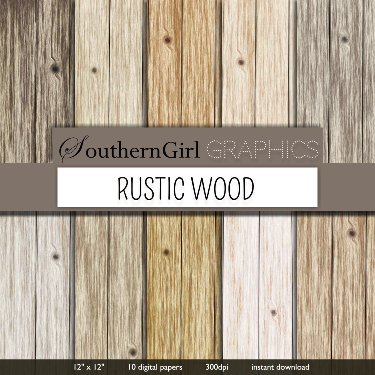 Wood Rustic Digital Paper: rustic Wood With Dark | Etsy
