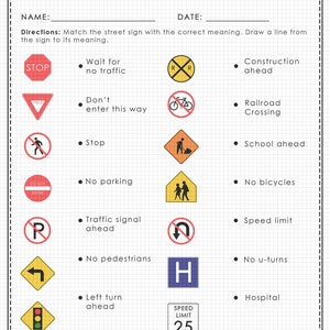 Street Signs Worksheet: "traffic Signs" Community Lessons, Preschool ...
