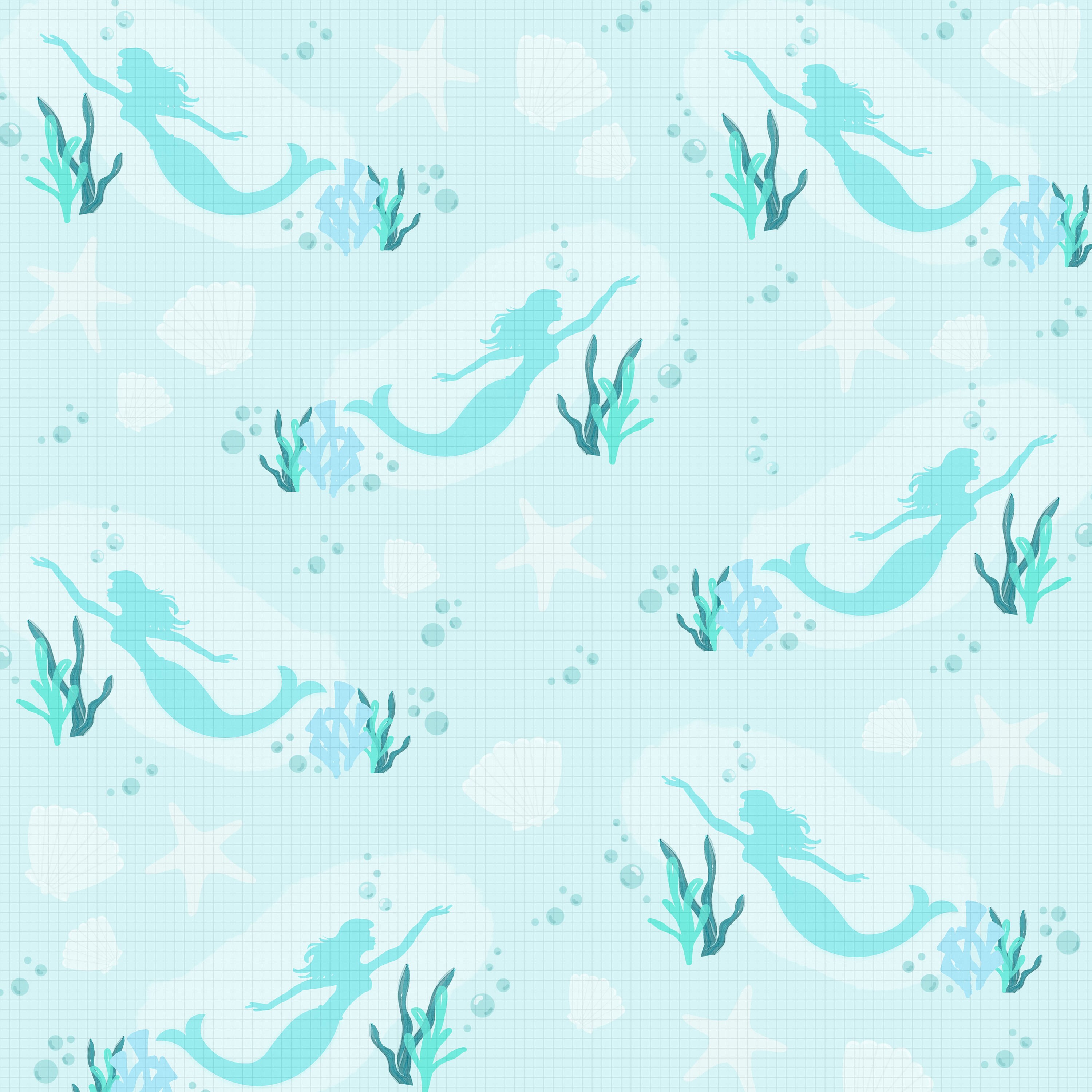 Mermaid Digital Paper: MERMAIDS pink purple | Etsy España