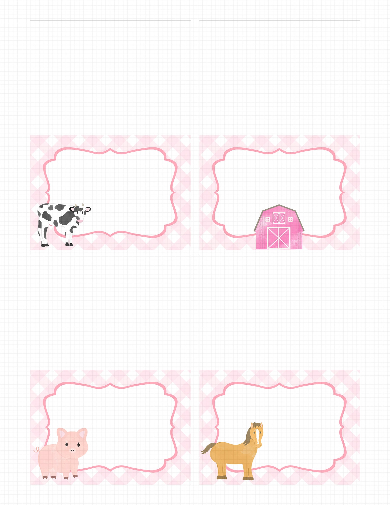 Pink Farm Tent cards printable: FARM TENT CARDS | Etsy